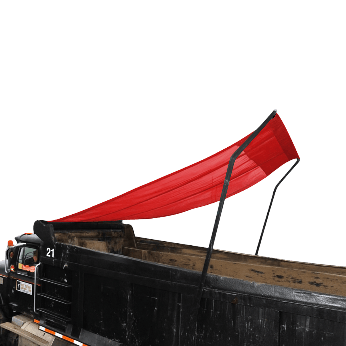 84" X 22' Seatbelt Reinforced Swing Arm Dump Tarp with Pocket End - Red ...