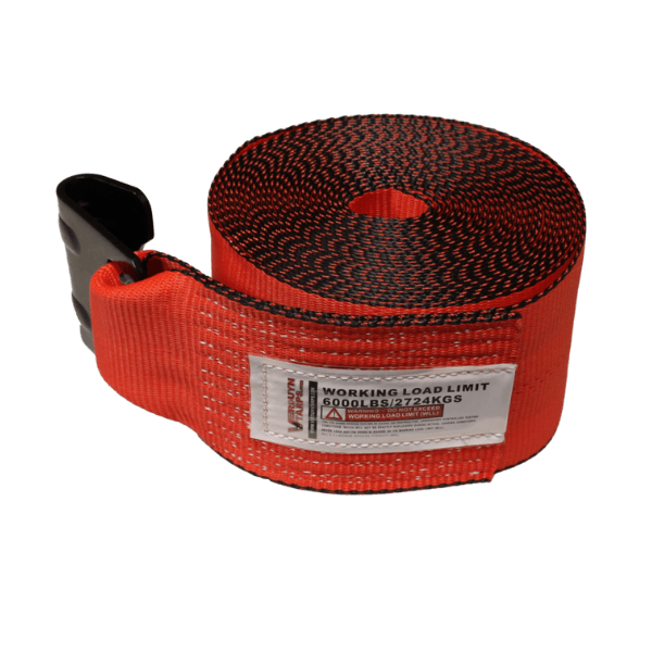 4” X 30’ HEAVY DUTY WINCH STRAP WITH FLAT HOOK (VTI) - Verduyn Tarps ...