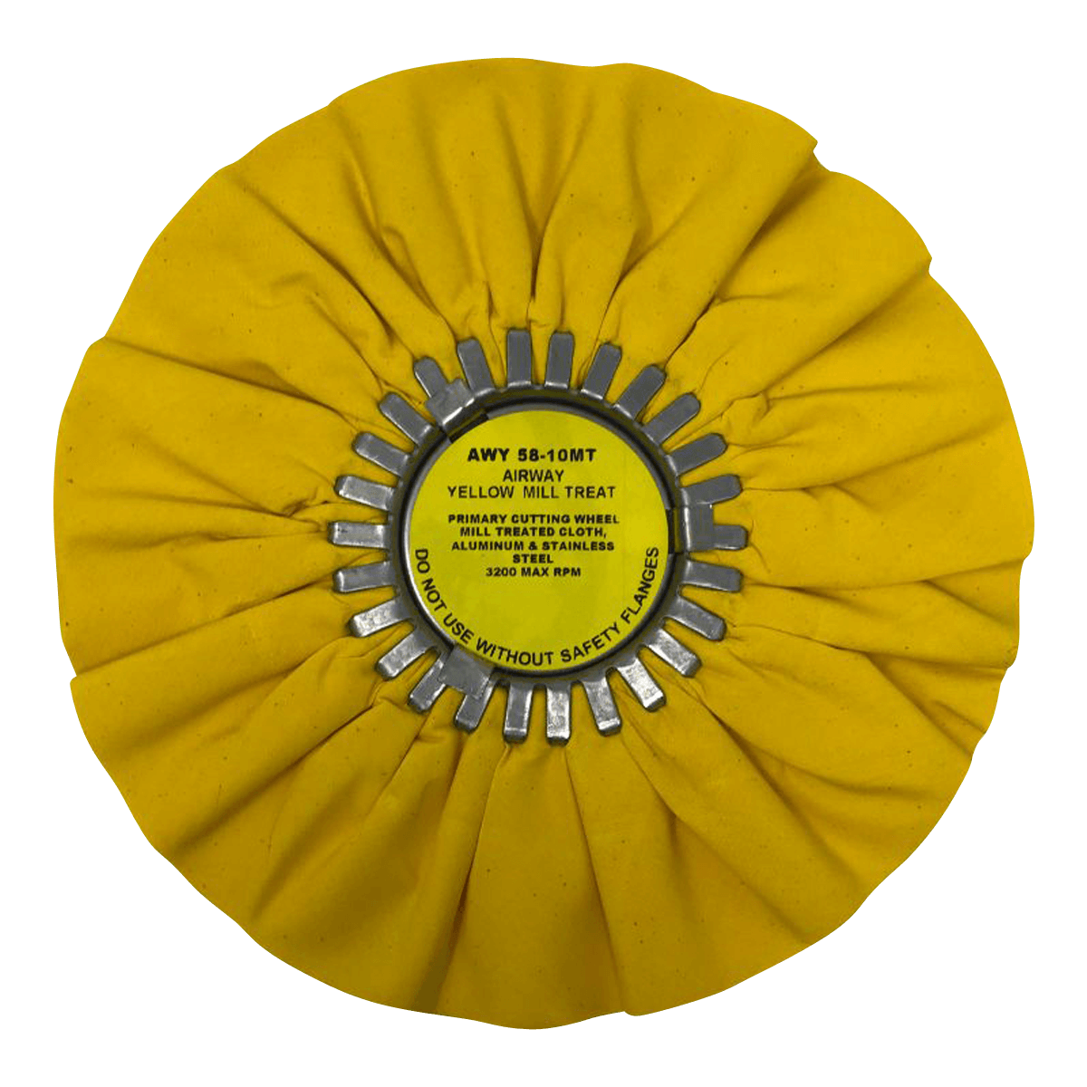 Zephyr 10" Airway Buffing Wheel - Yellow Mill Treat (Primary Cut ...