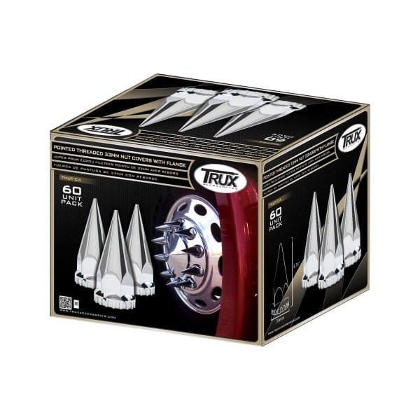 2.5" High Pointed Threaded Nut Cover Kit with Flange - 33mm Dia. (Case ...