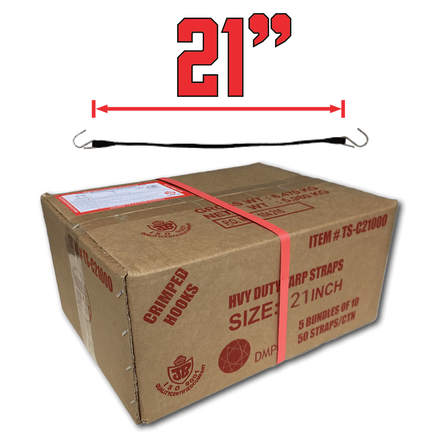 21" Rubber Straps - Box of 50 - Verduyn Tarps - Canada